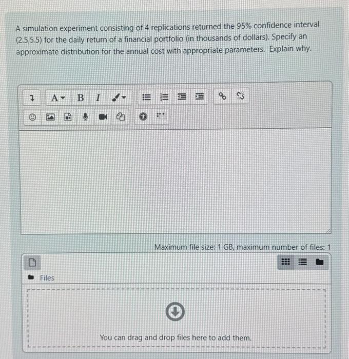 A simulation experiment consisting of 4 replications | Chegg.com