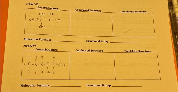 Solved Model #3 Lewis Structure Condensed Structure | Chegg.com