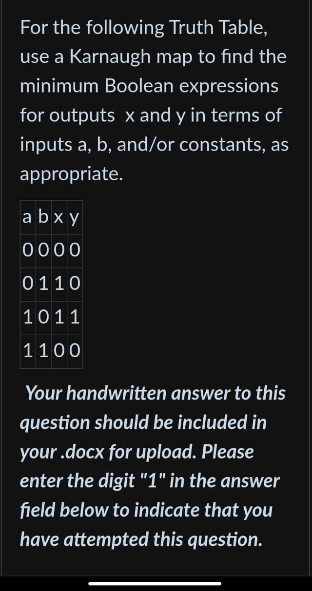 Solved For the following Truth Table, use a Karnaugh map to | Chegg.com