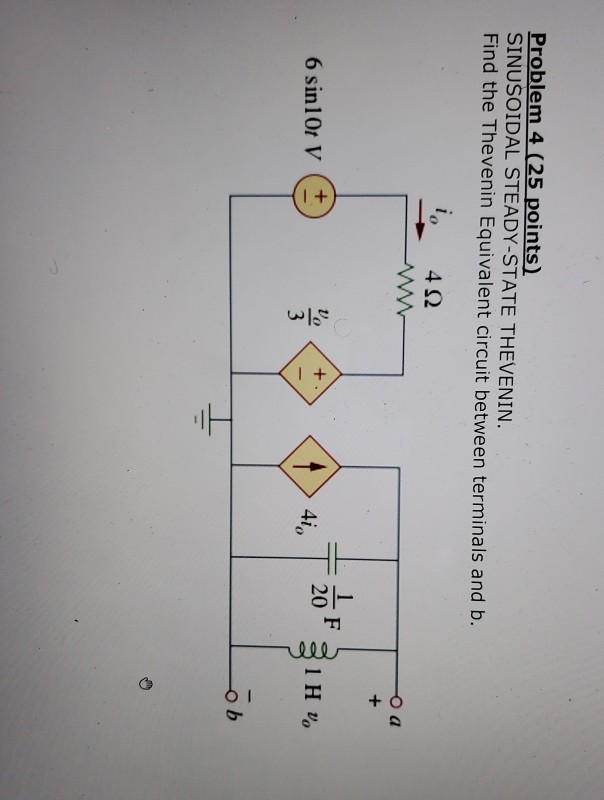 Solved Problem 4 (25 points SINUSOIDAL STEADY-STATE | Chegg.com