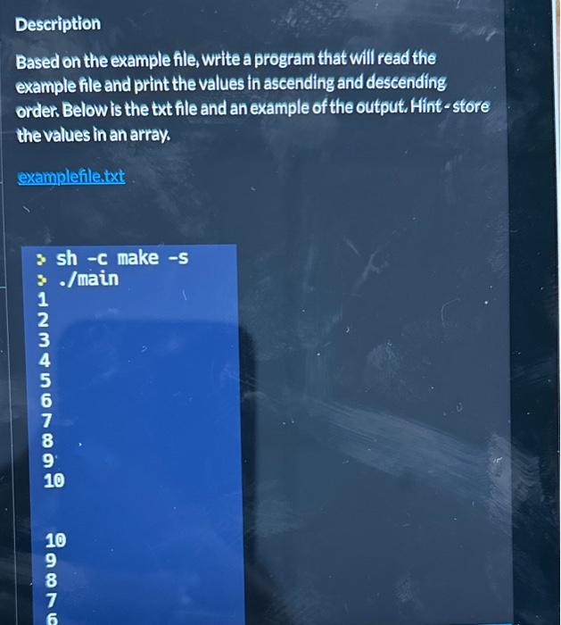 Solved Description Based on the example file, write a | Chegg.com
