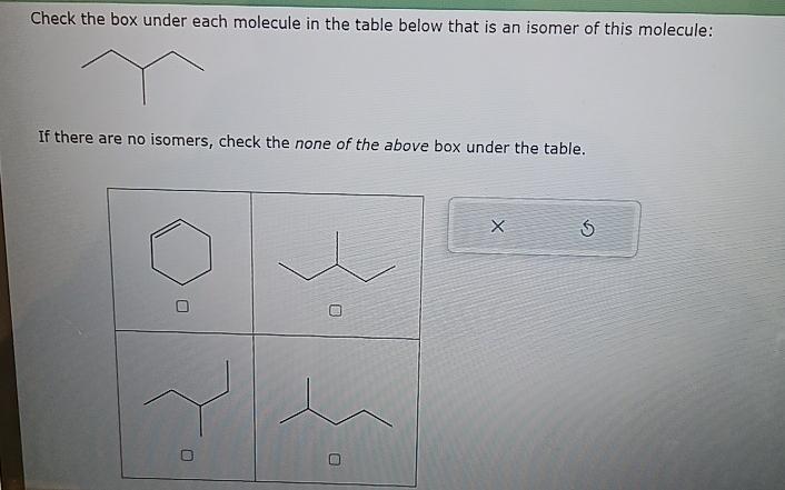 Solved Check the box under each molecule in the table below | Chegg.com