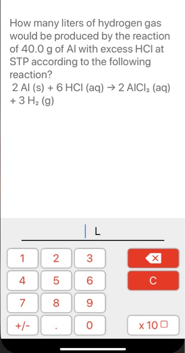How many liters of hydrogen gas would be produced by | Chegg.com