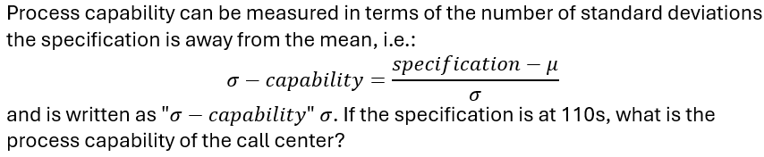 Solved Process capability can be measured in terms of the | Chegg.com
