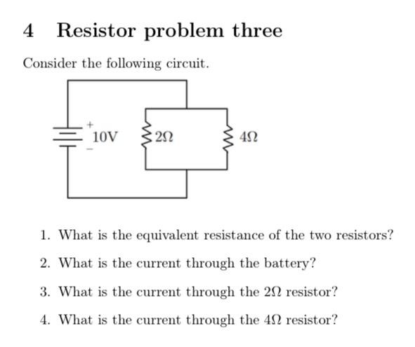 Solved 4 Resistor problem three Consider the following | Chegg.com