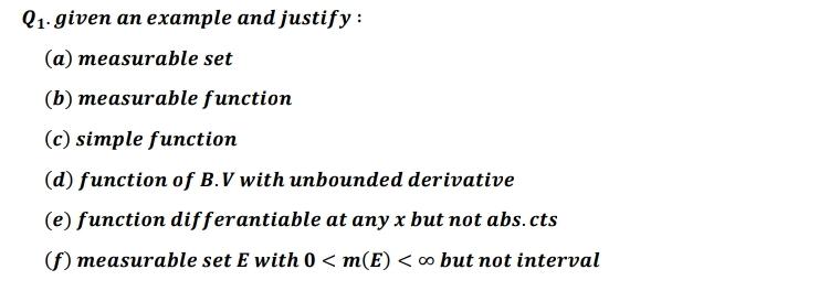 Solved Q1* ﻿given an example and justify :(a) ﻿measurable | Chegg.com