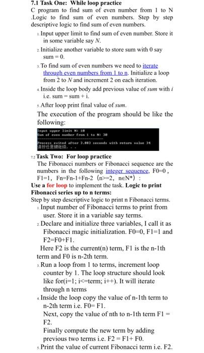 Solved 7.1 Task One: While loop practice C program to find | Chegg.com