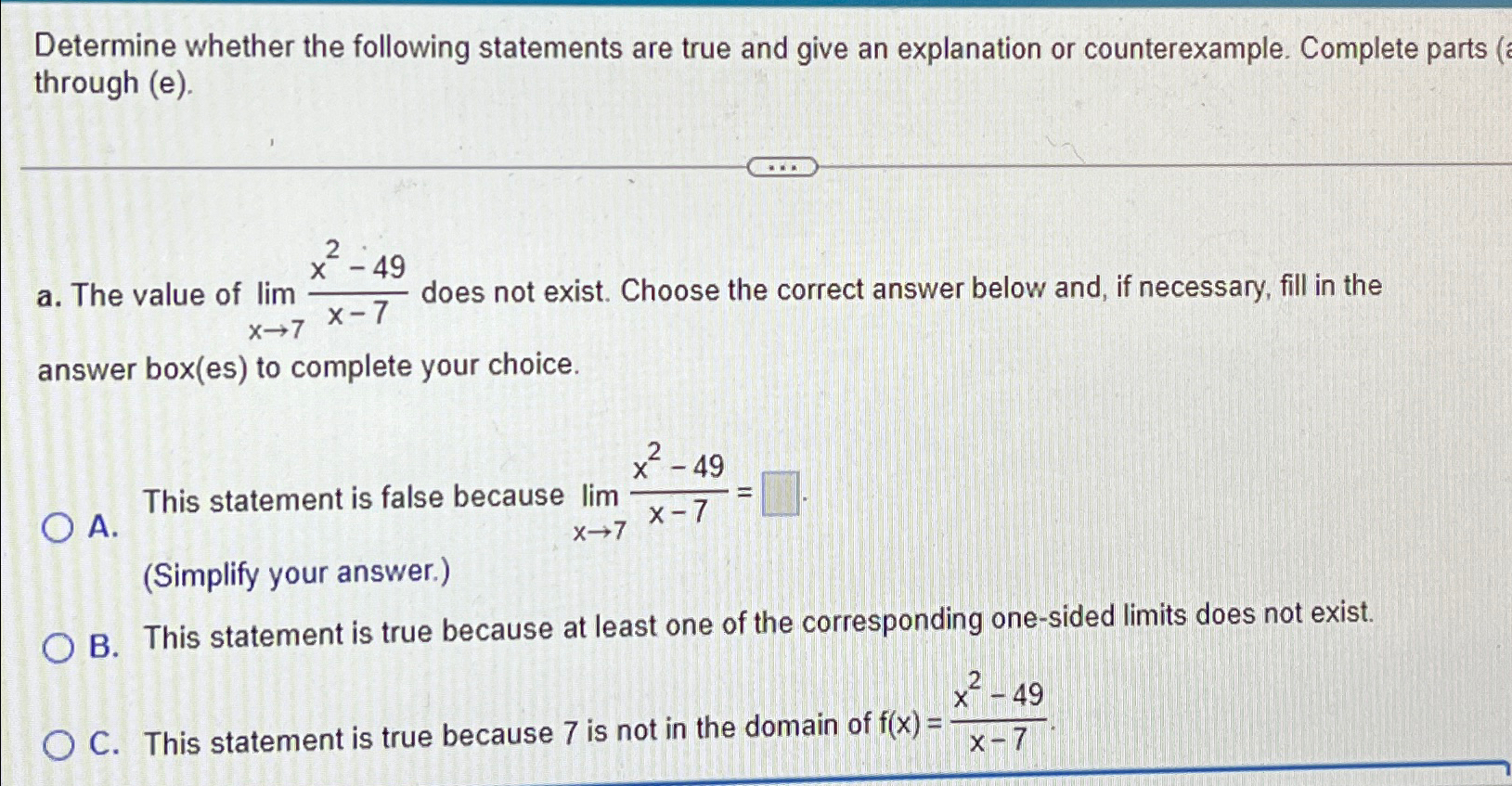 Solved Determine whether the following statements are true | Chegg.com