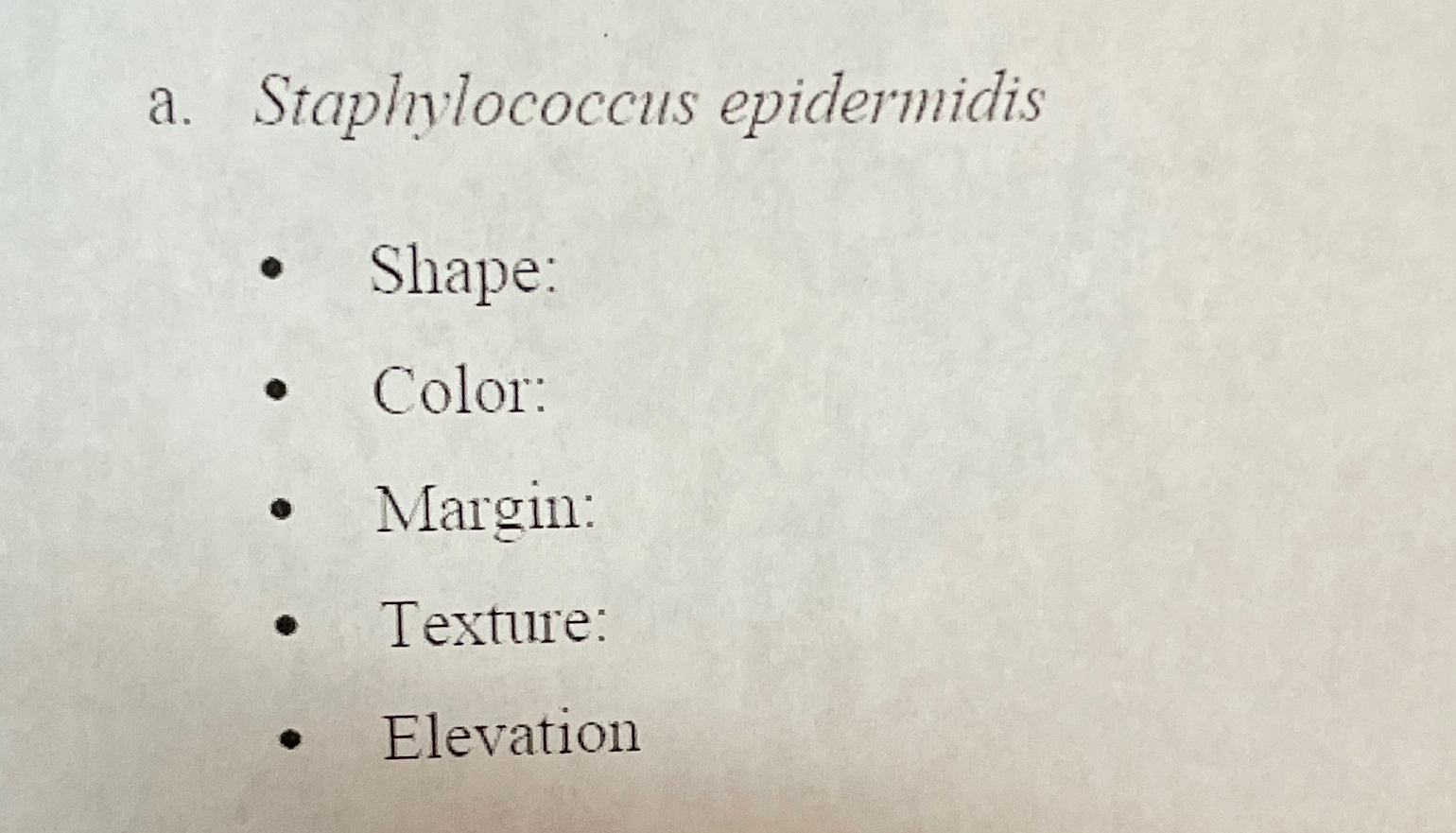 Solved a. ﻿Staphylococcus | Chegg.com