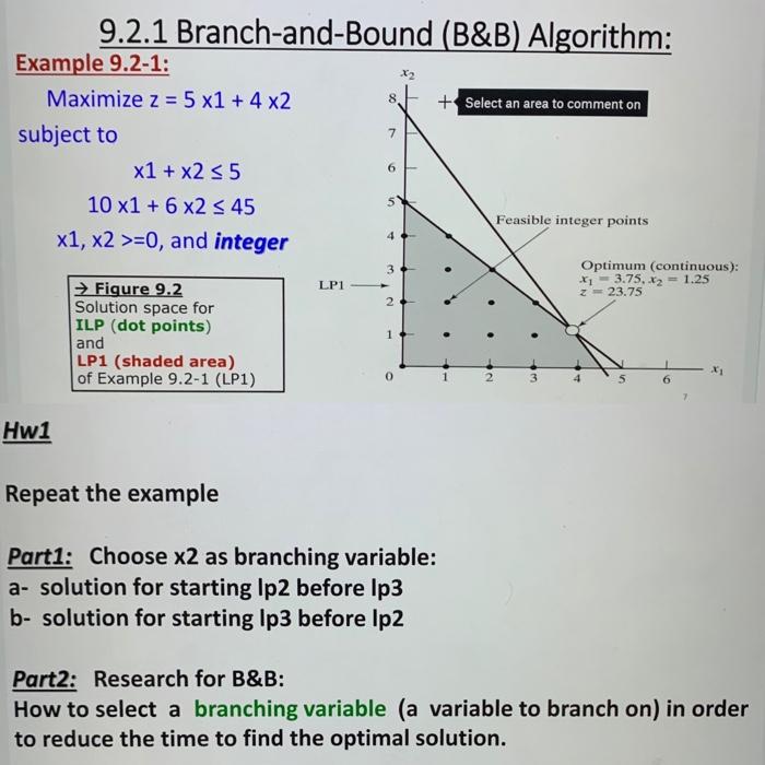 7 6 9.2.1 Branch-and-Bound (B&B) Algorithm: Example | Chegg.com