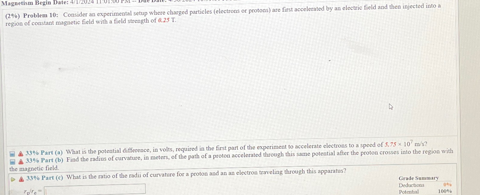 Solved (2%) ﻿Problem 10: Consider an experimental setup | Chegg.com