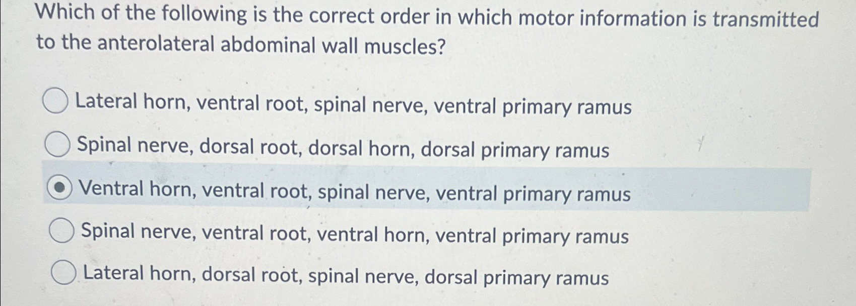 Solved Which of the following is the correct order in which | Chegg.com