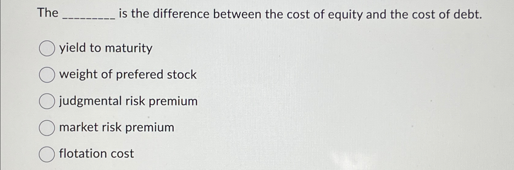 Solved The is the difference between the cost of equity and | Chegg.com