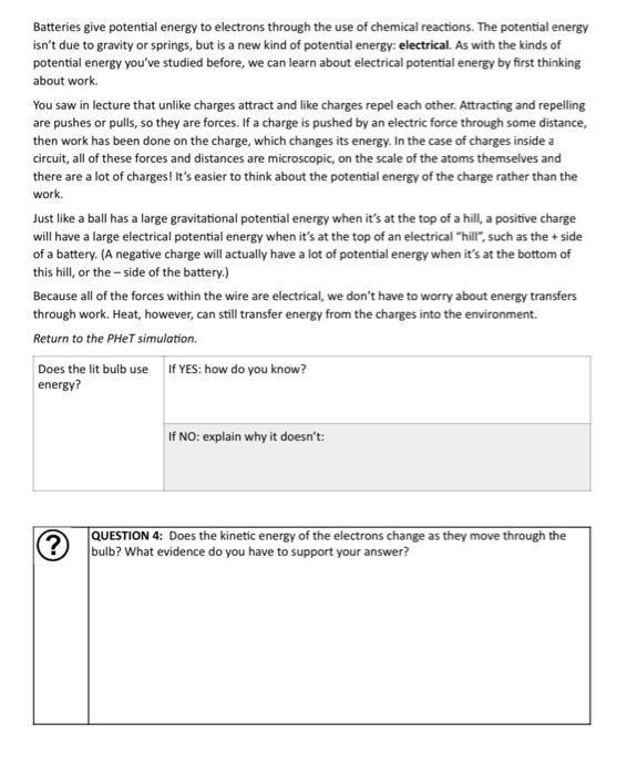 Solved Batteries give potential energy to electrons through | Chegg.com