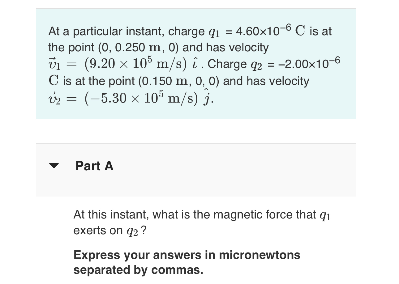 Solved At a particular instant, charge q1=4.60×10-6C ﻿is | Chegg.com