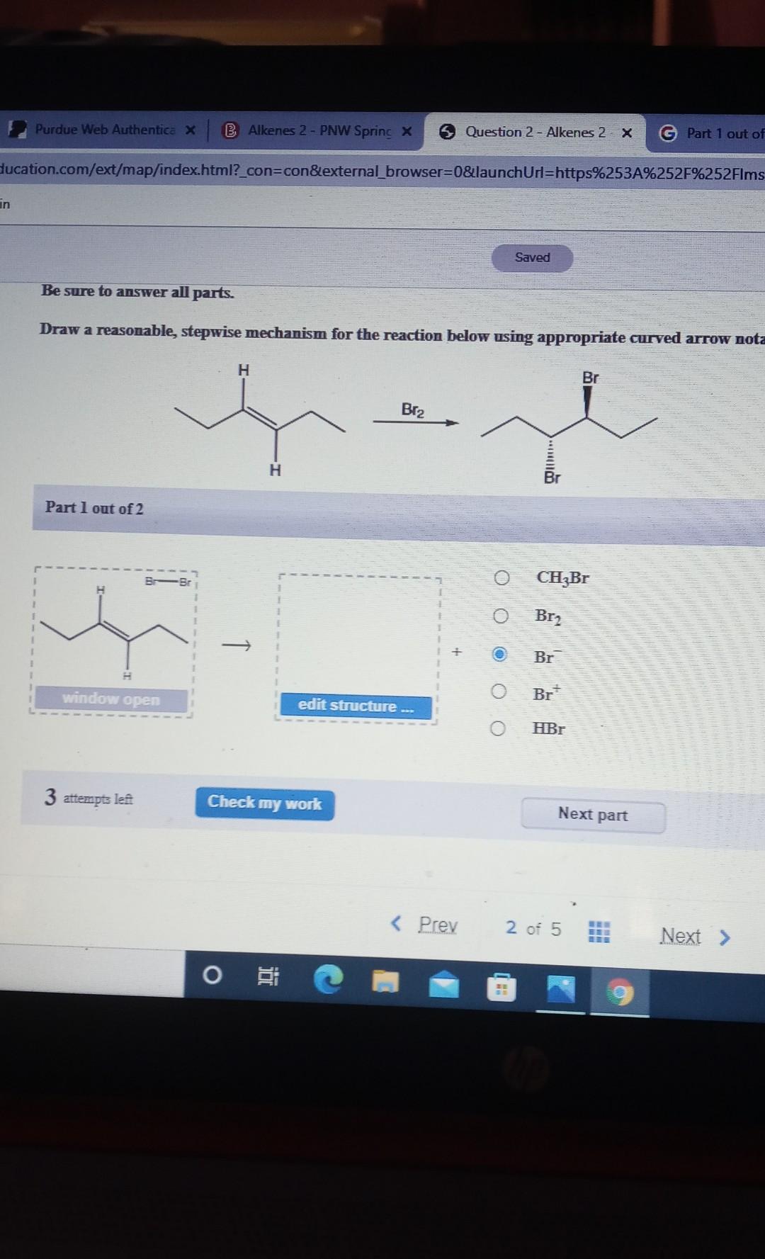 Solved Purdue Web Authentica X Alkenes 2 - PNW Spring * | Chegg.com