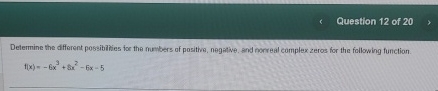 Solved Question 12 ﻿of 20Determine the different possibilies | Chegg.com