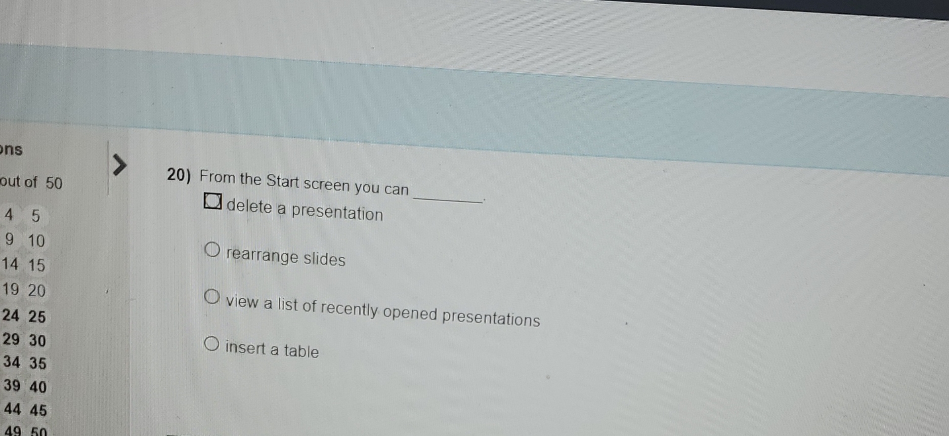 Solved From the Start screen you can ﻿delete a | Chegg.com