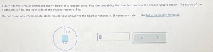 Solved A dart hits the circular dartboard shown below at a | Chegg.com