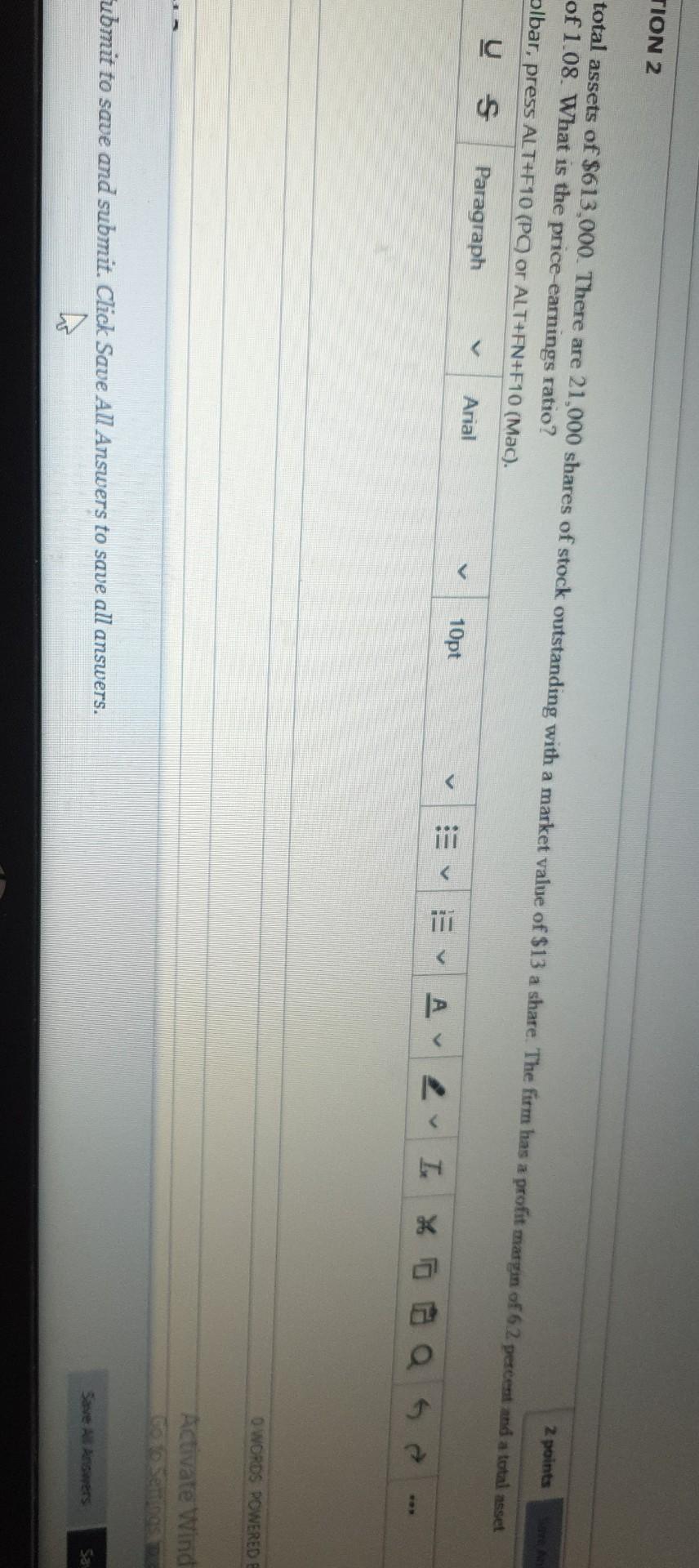Solved TION 2 2 points total assets of $613,000. There are | Chegg.com
