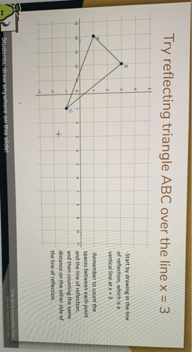 Solved Try reflecting triangle ABC over the line x = 3 3 | Chegg.com