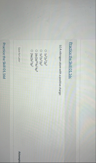 Solved Practice the Skill 01.16c(c) ﻿A nitrogen atom with a | Chegg.com