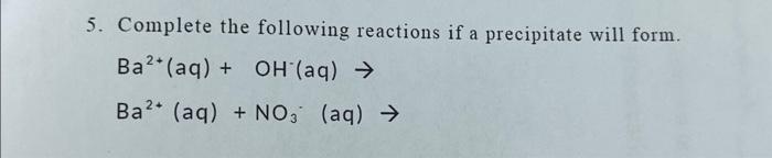 Solved 2. You have two colorless solutions containing metal | Chegg.com