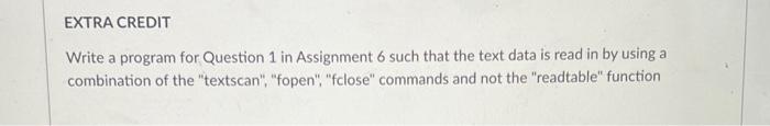 Solved EXTRA CREDIT Write a program for Question 1 in | Chegg.com