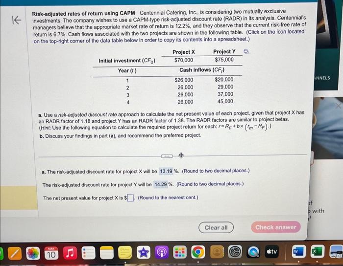 Solved 1. net present value for project x 2. net present | Chegg.com