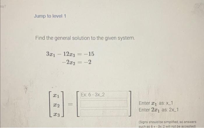 Solved Jump to level 1 Find the general solution to the | Chegg.com