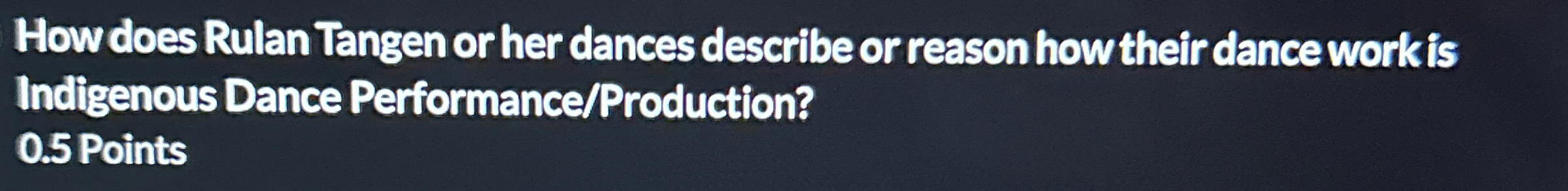 How does Rulan Tangen or her dances describe or | Chegg.com