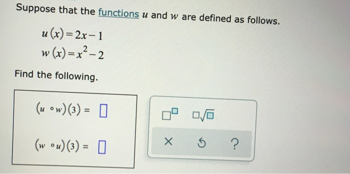 Solved Suppose that the functions u and w are defined as | Chegg.com