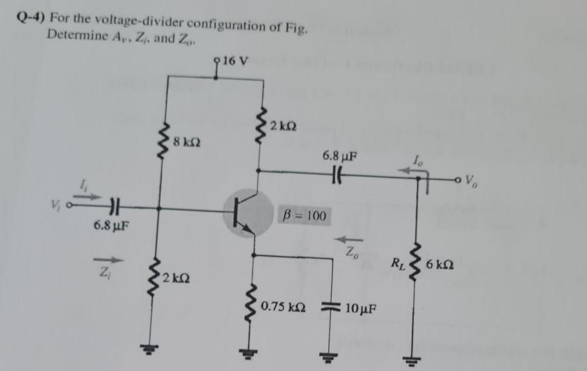 For the voltage divider configuration of ﻿figure. | Chegg.com