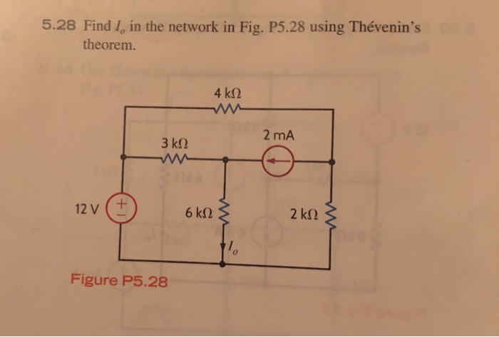 Solved 5.28 Find 1, in the network in Fig. P5.28 using | Chegg.com