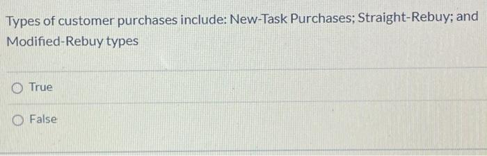 Solved Types of customer purchases include: New-Task | Chegg.com