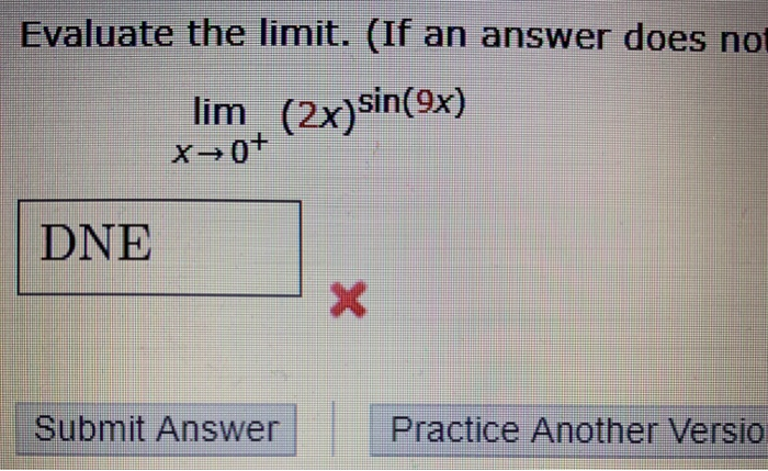 Solved Evaluate the limit. (If an answer does not lim | Chegg.com