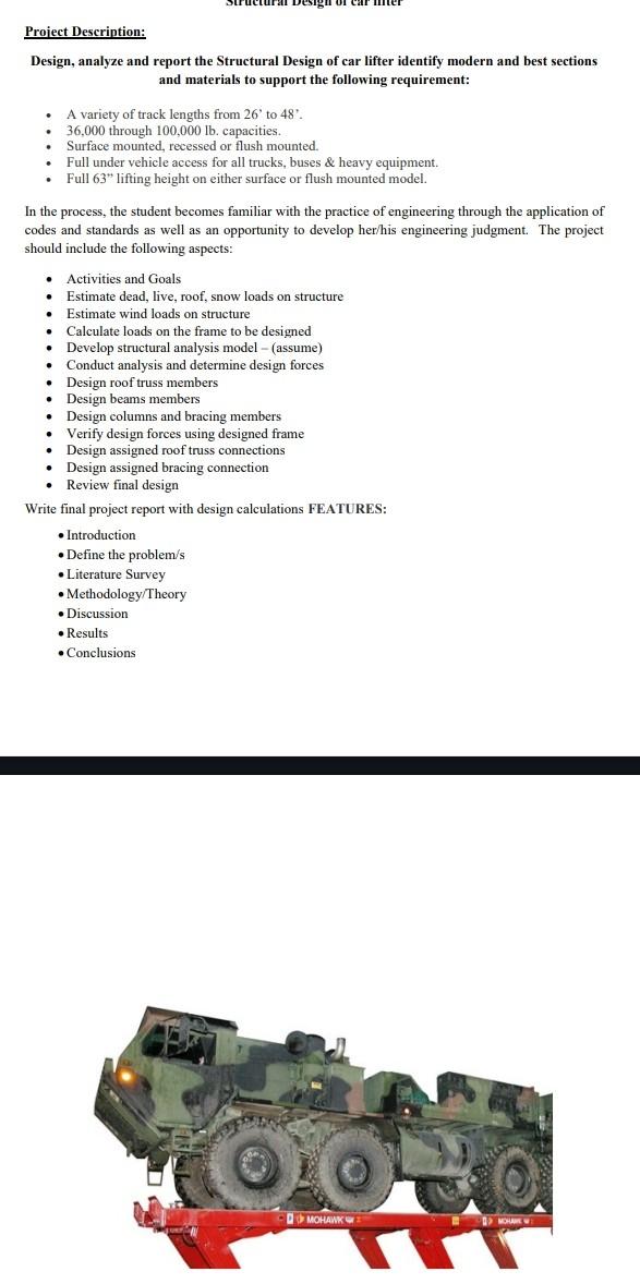 Solved Proiect Descrintion: Design, analyze and report the | Chegg.com