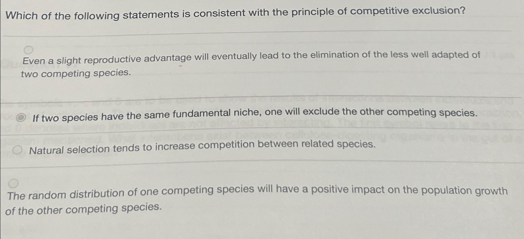 Solved Which of the following statements is consistent with | Chegg.com