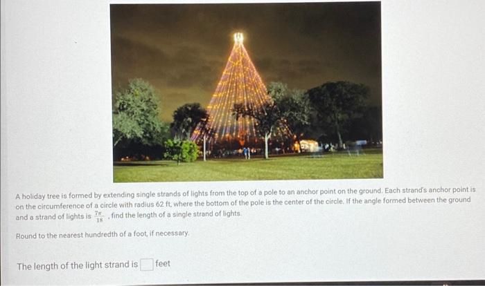 Solved A holiday tree is formed by extending single strands | Chegg.com