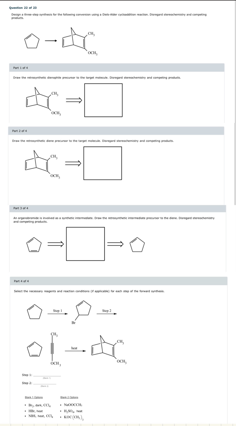 Solved Question 22 ﻿of 23Design a three-step synthesis for | Chegg.com