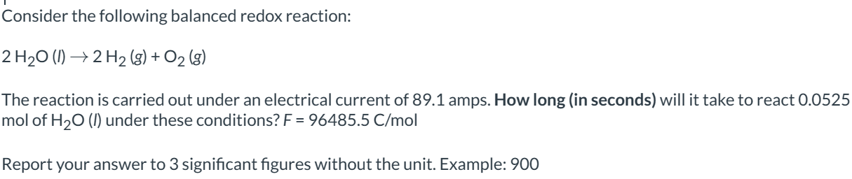 Solved Consider the following balanced redox | Chegg.com