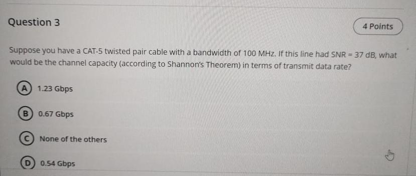 Solved Suppose you have a CAT-5 twisted pair cable with a | Chegg.com