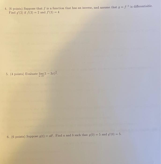 Solved 4. (6 points) Suppose that f is a function that has | Chegg.com
