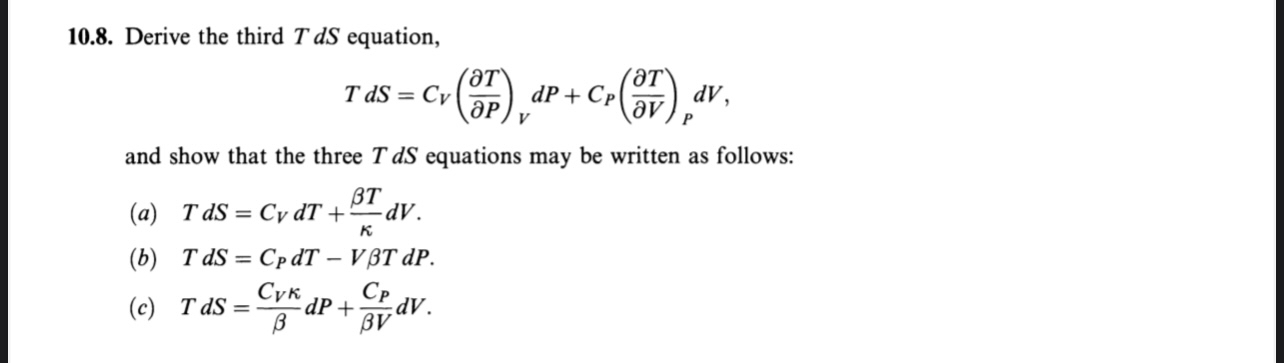 Solved 10.8. ﻿Derive the third TdS | Chegg.com