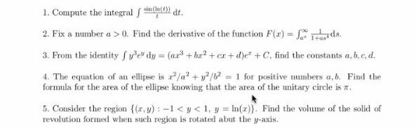Solved sinc)) dt. 1. Compute the integral 2. Fix a number a | Chegg.com