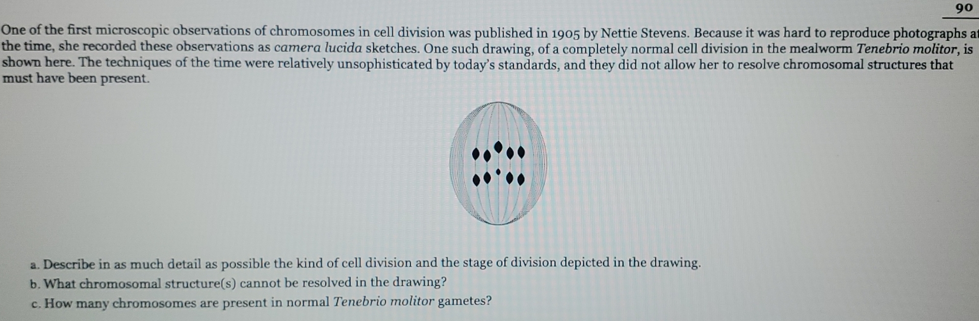 Solved 90One of the first microscopic observations of | Chegg.com