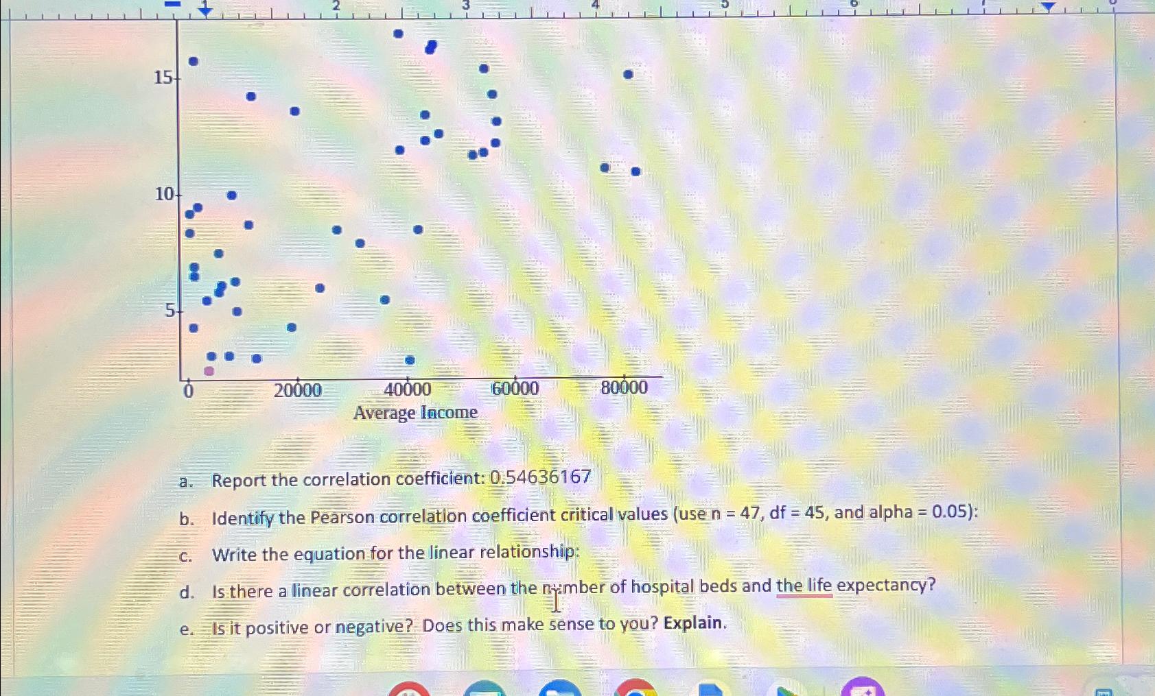 Solved a. ﻿Report the correlation coefficient: 0,54636167b. | Chegg.com