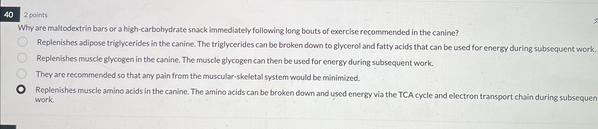 Solved 2 ﻿pointsWhy are maltodextrin bars or a | Chegg.com