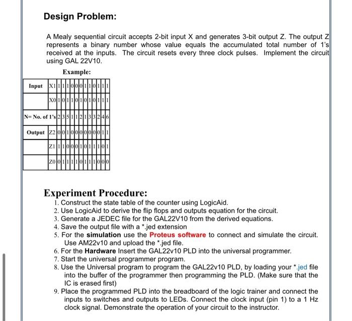 Solved A Mealy sequential circuit accepts 2-bit input X and | Chegg.com