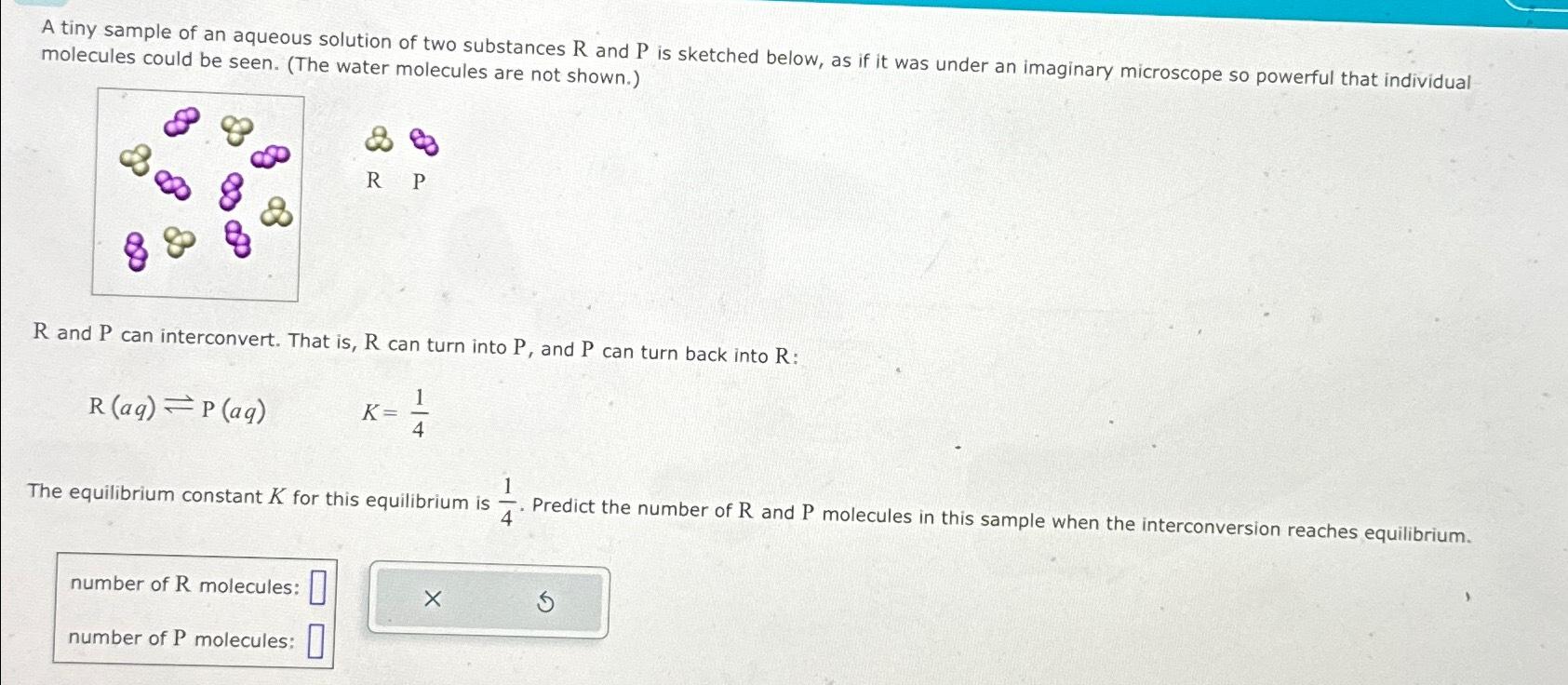 Solved A tiny sample of an aqueous solution of two | Chegg.com